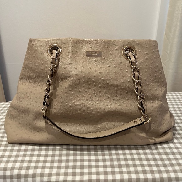 kate spade | Bags | Kate Spade Beige Ostrich Leather Purse | Poshmark